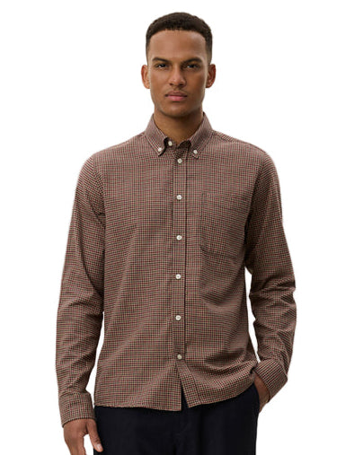 Konrad Check Flannel Shirt - Teak Brown – Rothmans New York